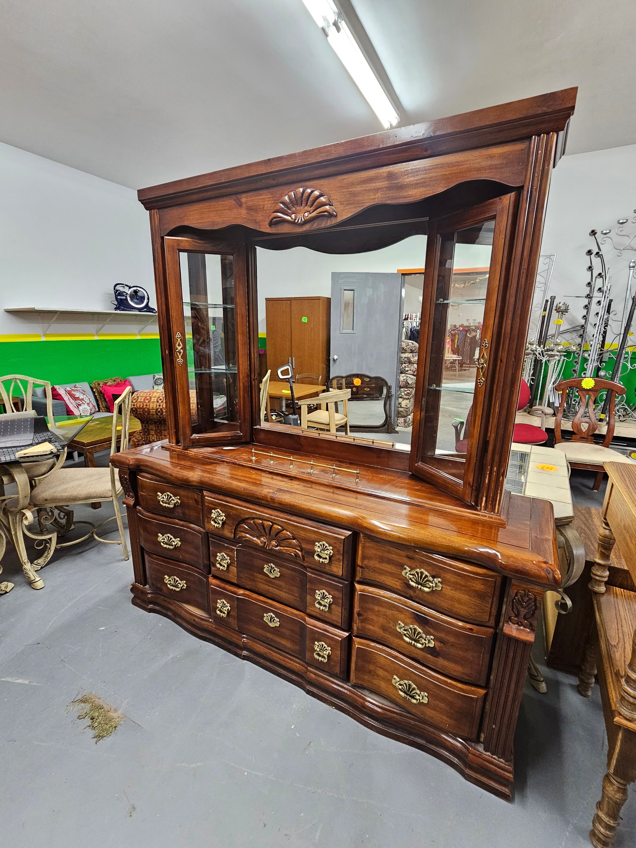 9 Drawer Dresser & Mirrored Hutch | Life's Celebration Center